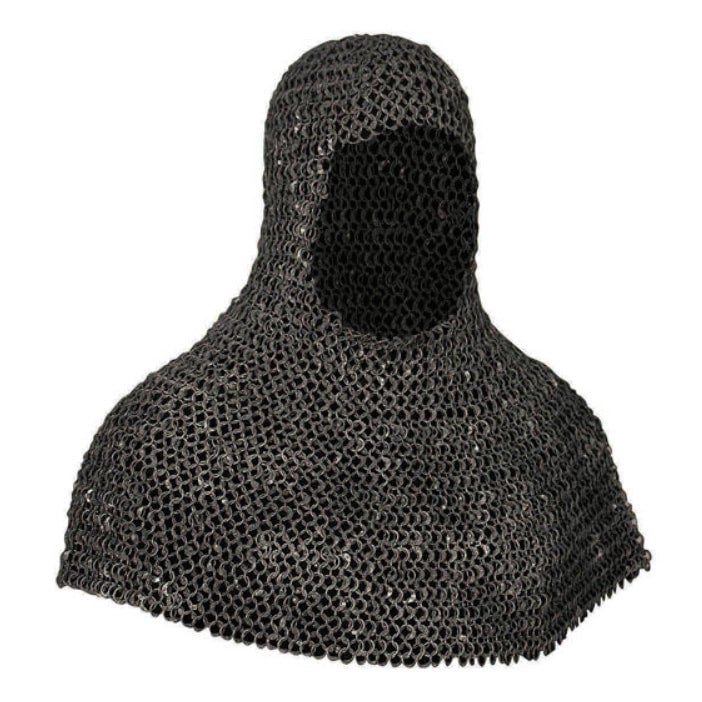 Riveted Aluminum "Battle Worn" Mail Armor Coif | Medieval Fantasies Company